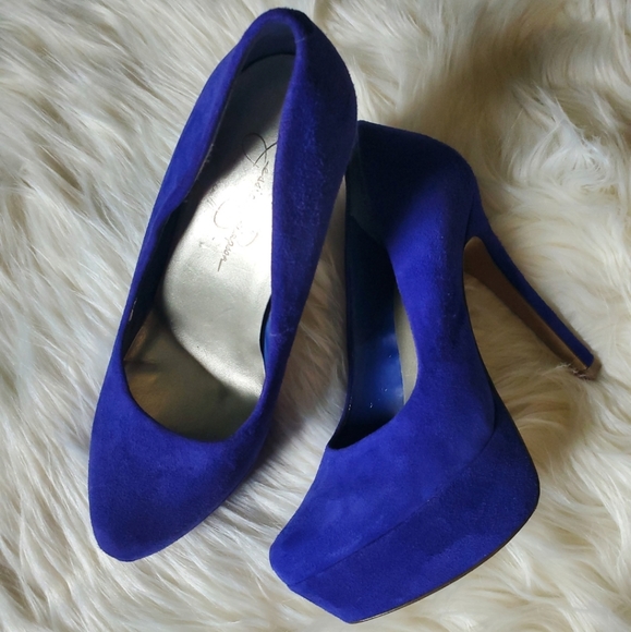 Jessica Simpson | Shoes | Jessica Simpson Cobalt Blue Suede Platform ...